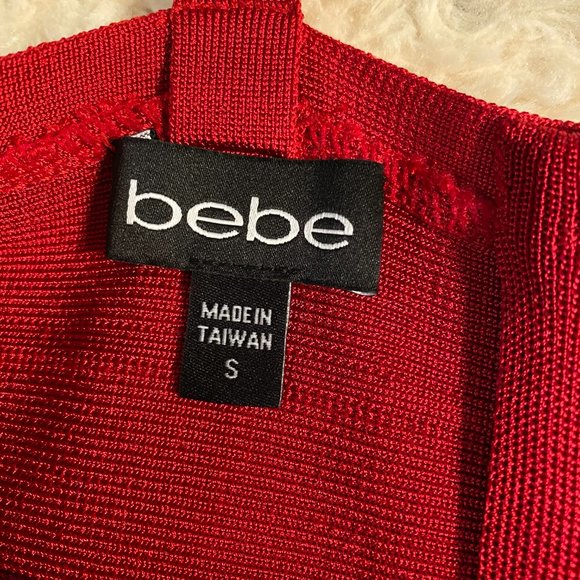 bebe | Dresses | Bebe Red Midi Dress | Poshmark